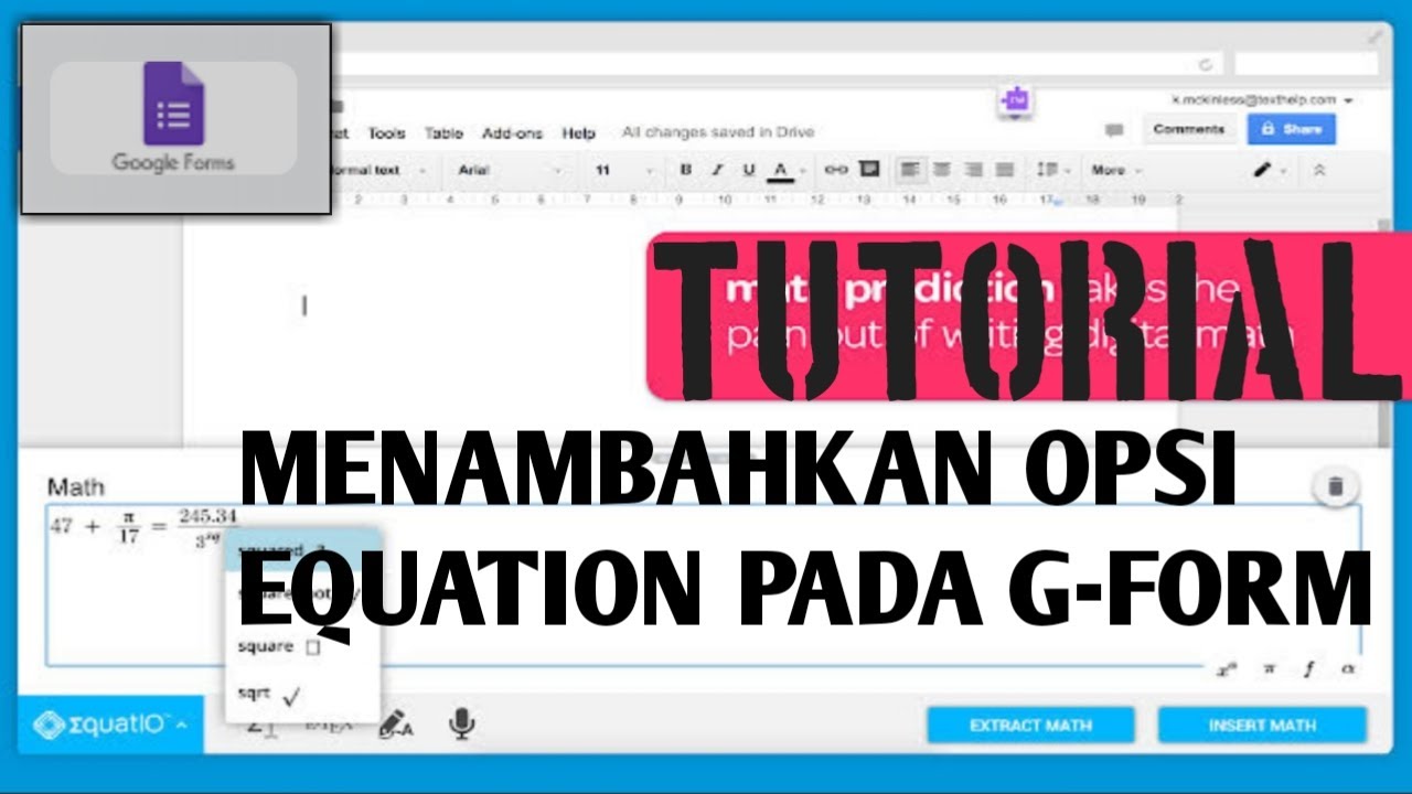 TUTORIAL MENAMBAHKAN OPSI EQUATION PADA G-FORM - YouTube