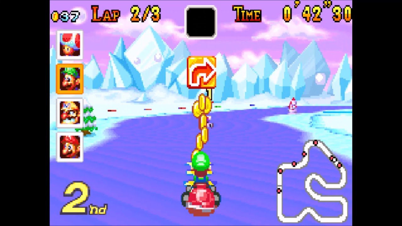 Mario Kart: Super Circuit (Snow Land - Luigi!) - YouTube