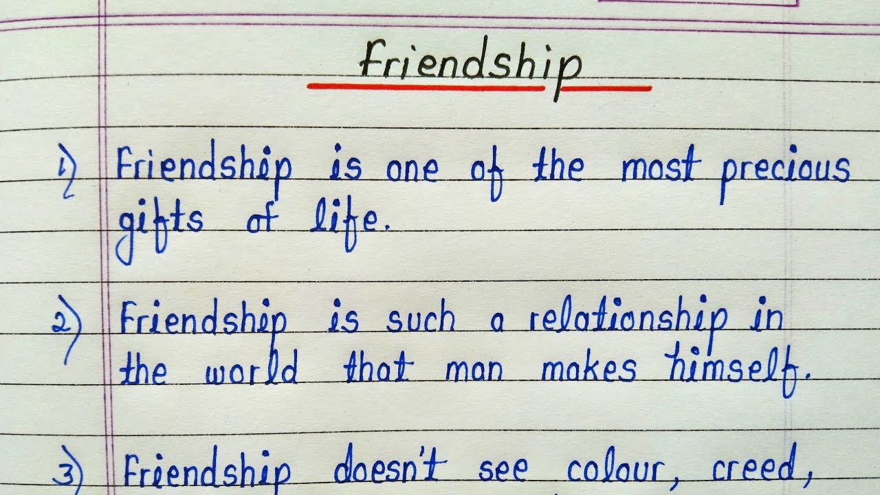 10 lines on friendship in english - YouTube