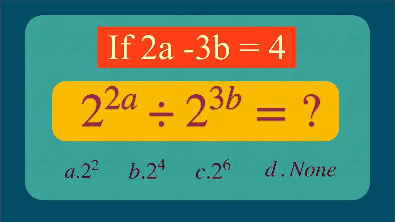Exponent problem-Power Math-Interesting Exponent Math Problem - YouTube