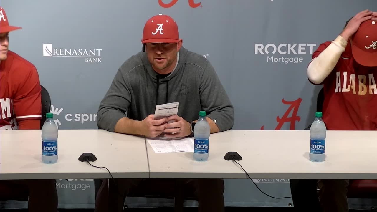 Coach Vaughn, Kade Snell & Bryce Eblin on Alabama baseball beating Troy ...