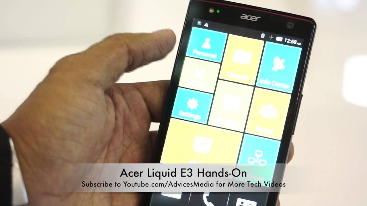 Acer Liquid E3 Hands-on Features Demo & Interface - Advices Media - YouTube