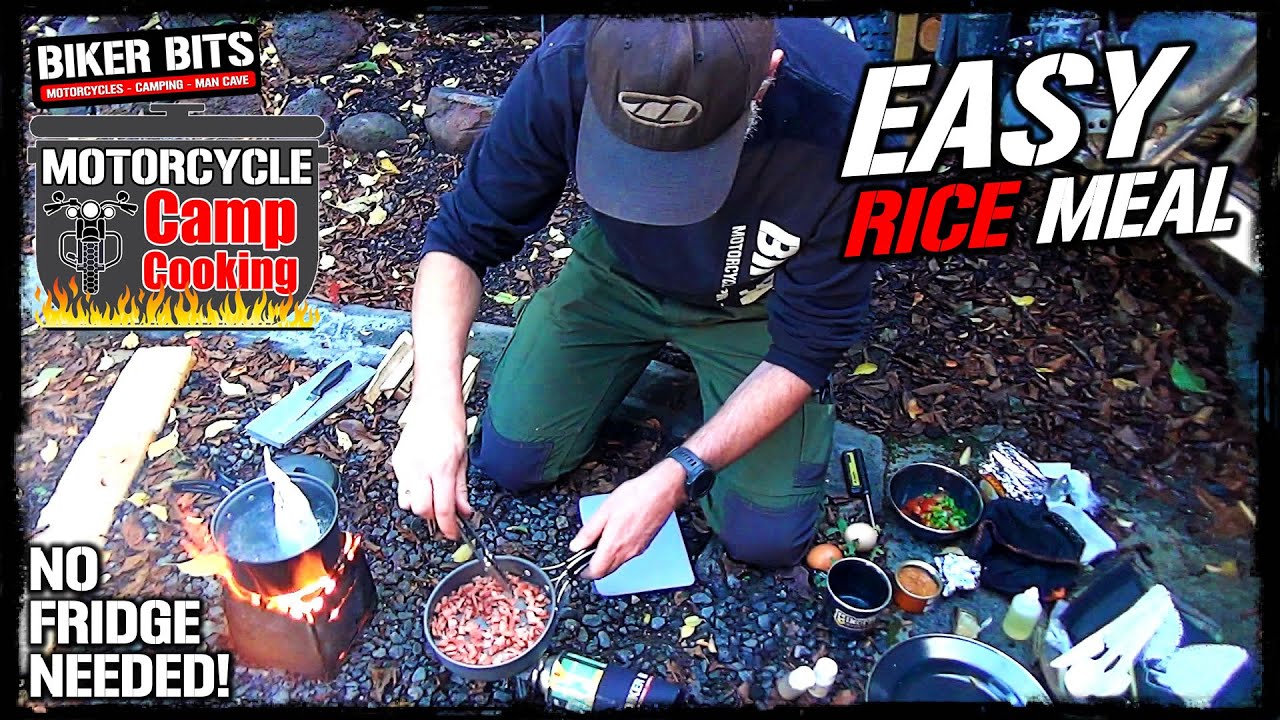 EASY Rice Meal - Motorcycle Camp Cooking - YouTube