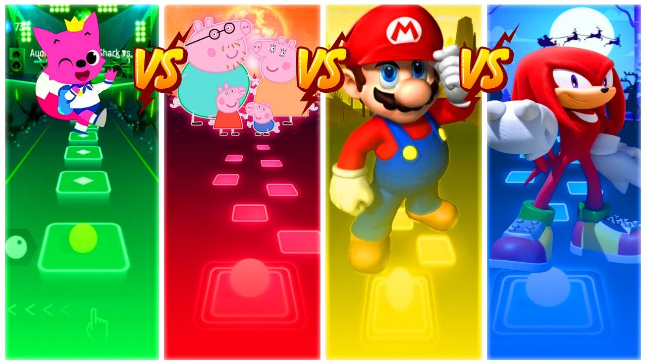 Pinkfong - Peppa Pig - Super Mario - Knuckles - Tiles Hop EDM Rush ...