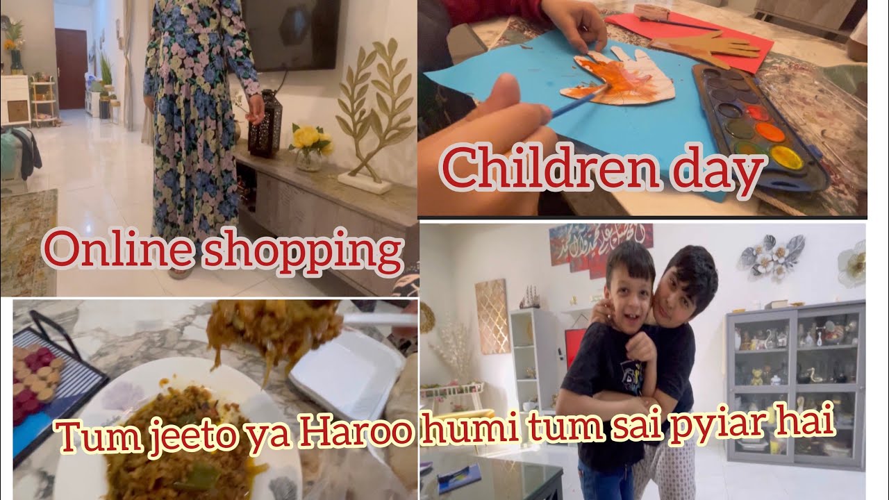 A day in my life busy mom with 3 kids in kuwait || children day - YouTube