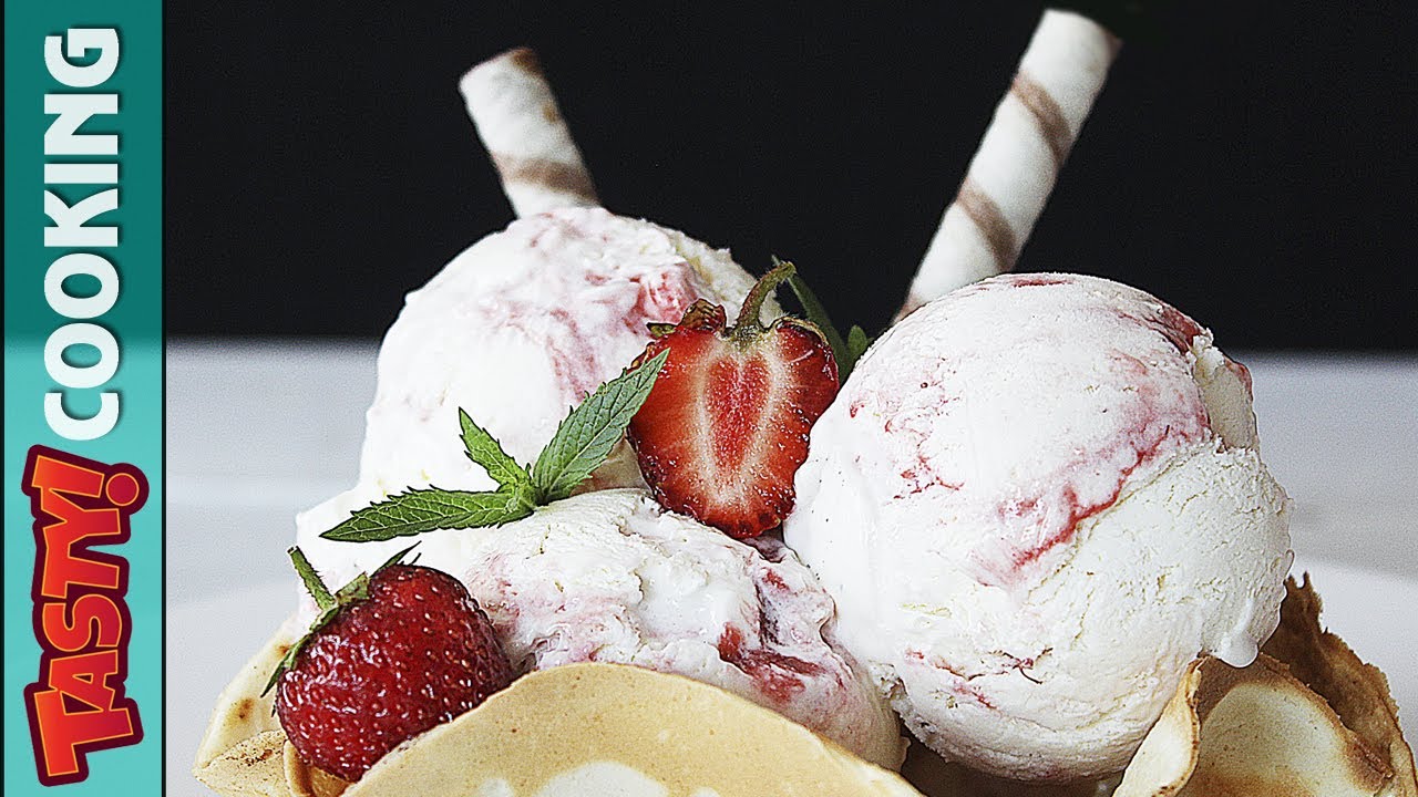 Strawberry Ice Cream in 10 Minutes 🍨 No Ice Cream Machine 🍨 Tasty ...