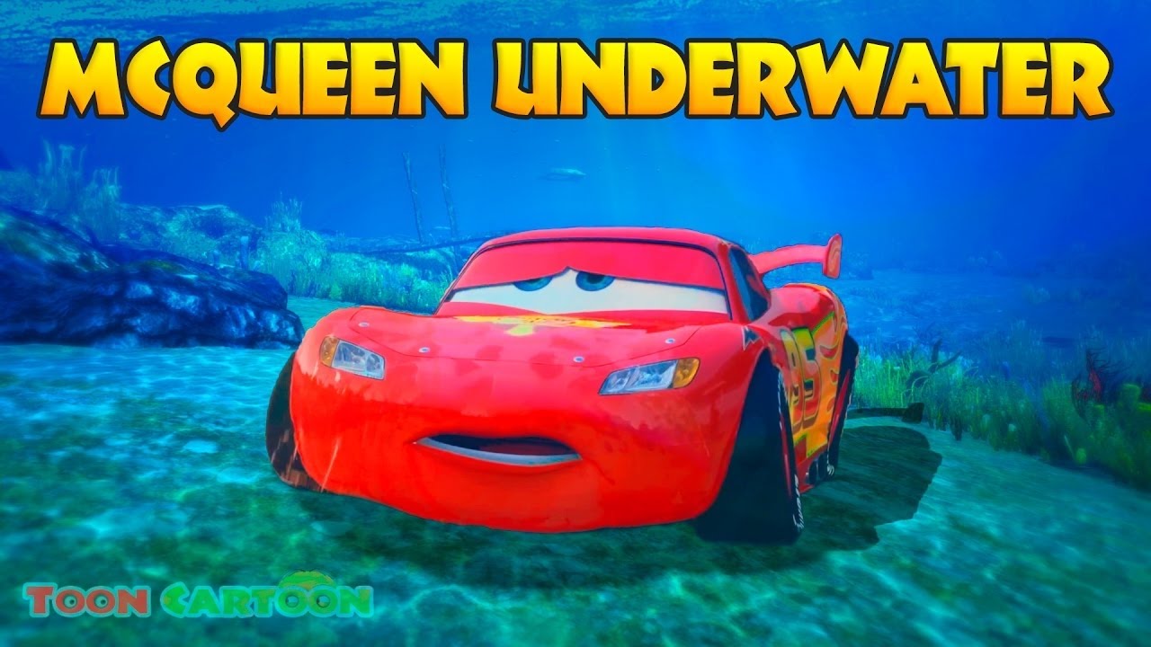 LIGHTNING MCQUEEN CARS UNDERWATER Rescued w Spiderman, Hulk and ...
