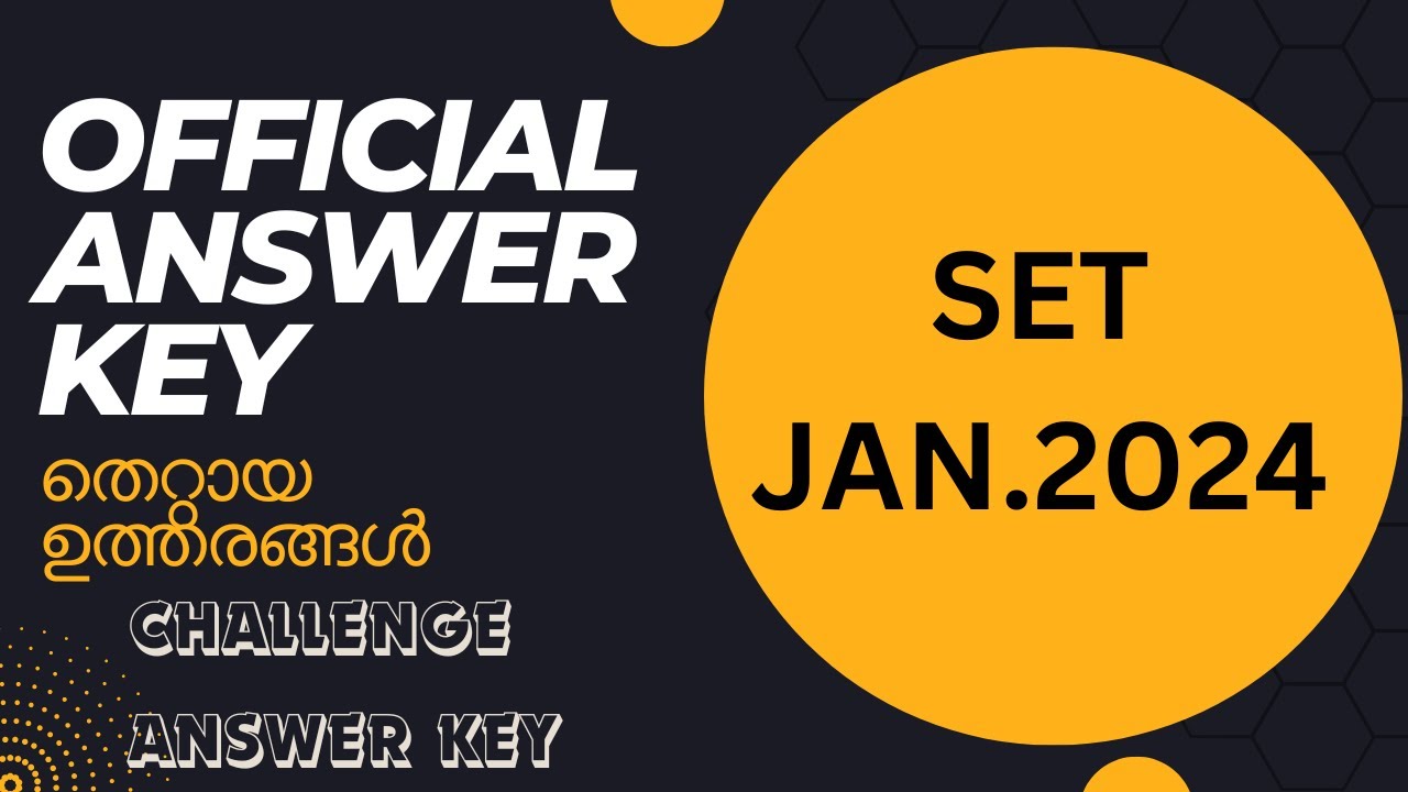 kerala set official answer key & challenge - YouTube