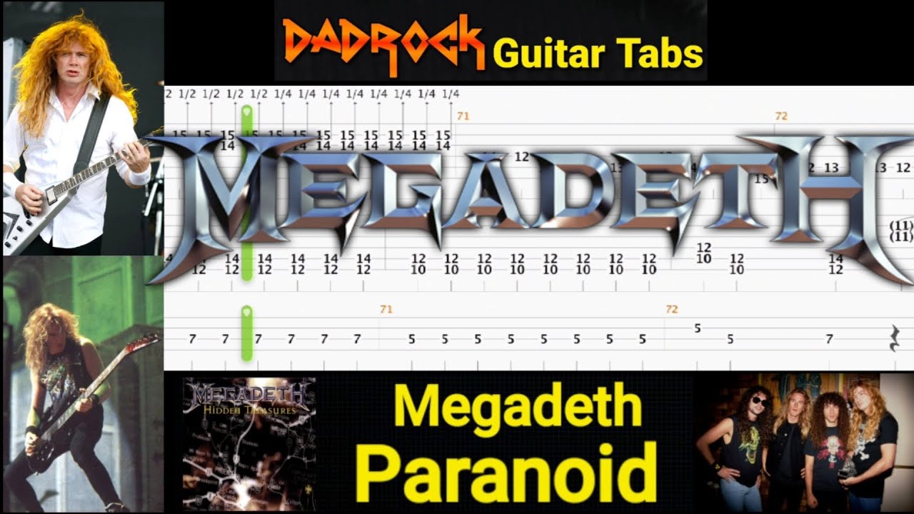 Paranoid - Megadeth - Guitar + Bass TABS Lesson - YouTube