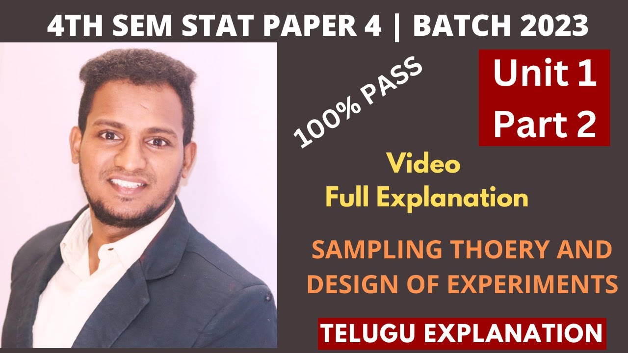 4TH SEM STAT PAPER 4 | SAMPLING THOERY AND DESIGN OF EXPERIMENTS ...