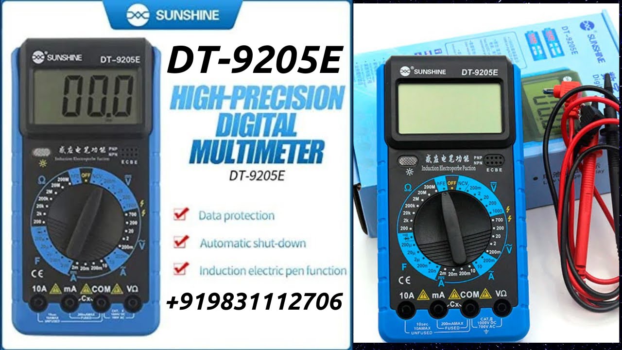 Sunshine DT 9205E Digital Multi Meter Unboxing & Review - YouTube