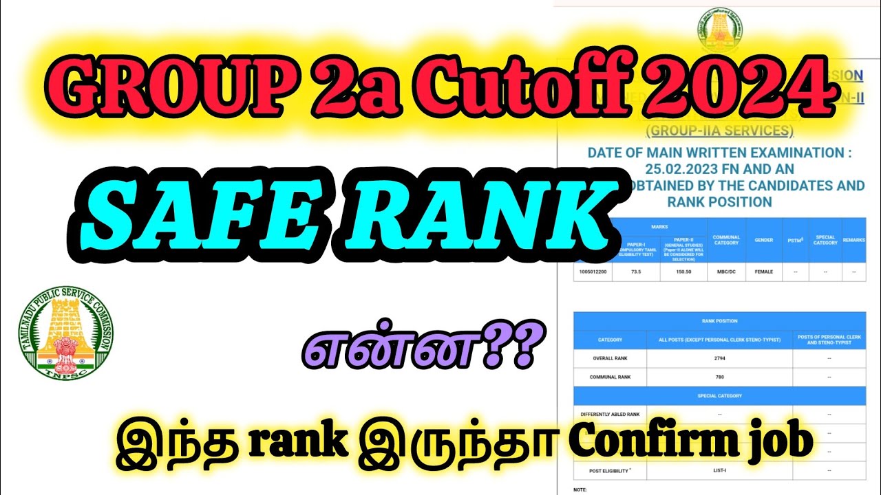 GROUP 2a Mains Cutoff | Group 2a Safe Rank | Group 2a Mains Results ...
