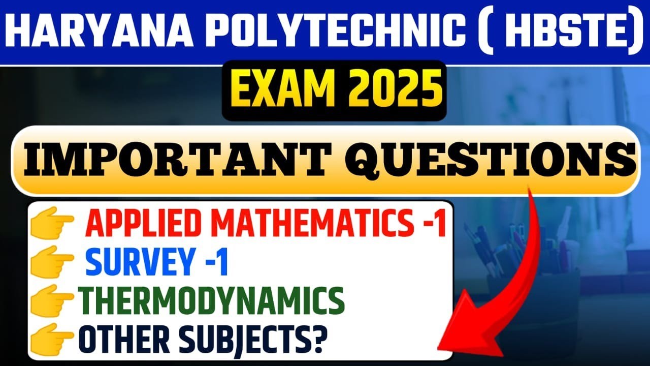 Hsbte Exam Update ll Haryana Polytechnic Semester Exam Update - YouTube