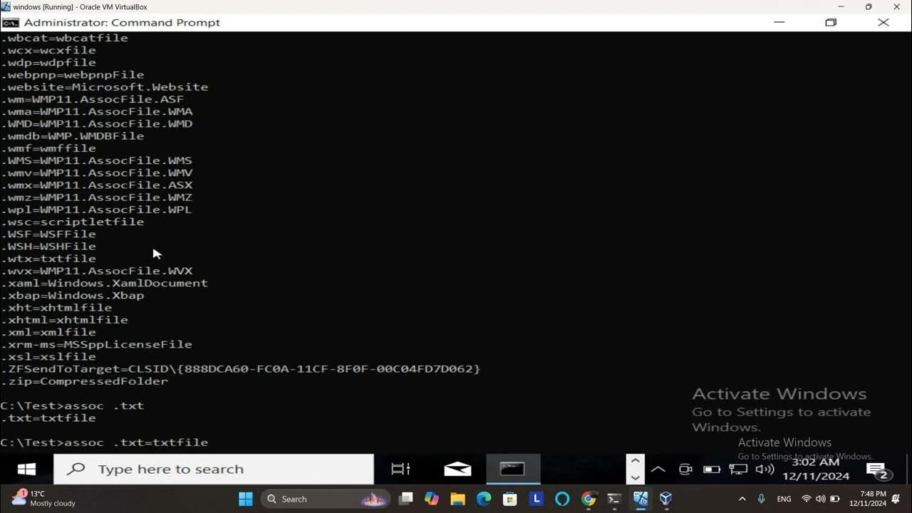 assoc command in windows - YouTube