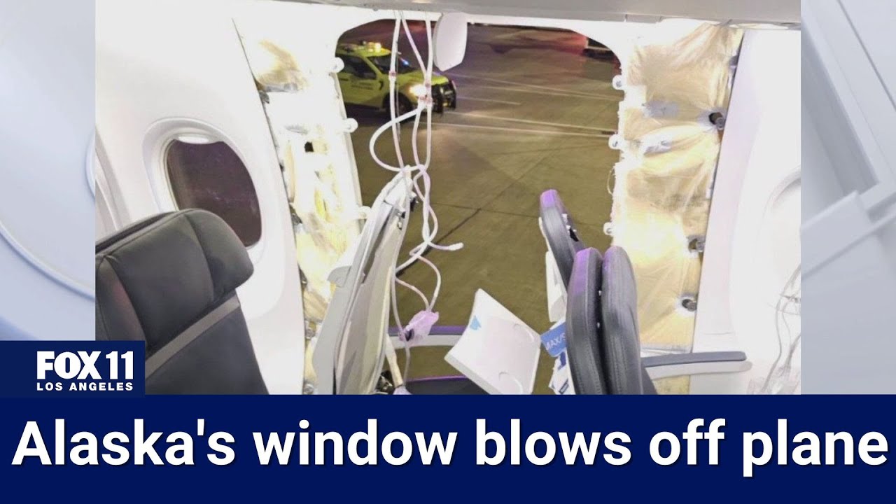 Alaska Airlines plane loses window mid-air - YouTube