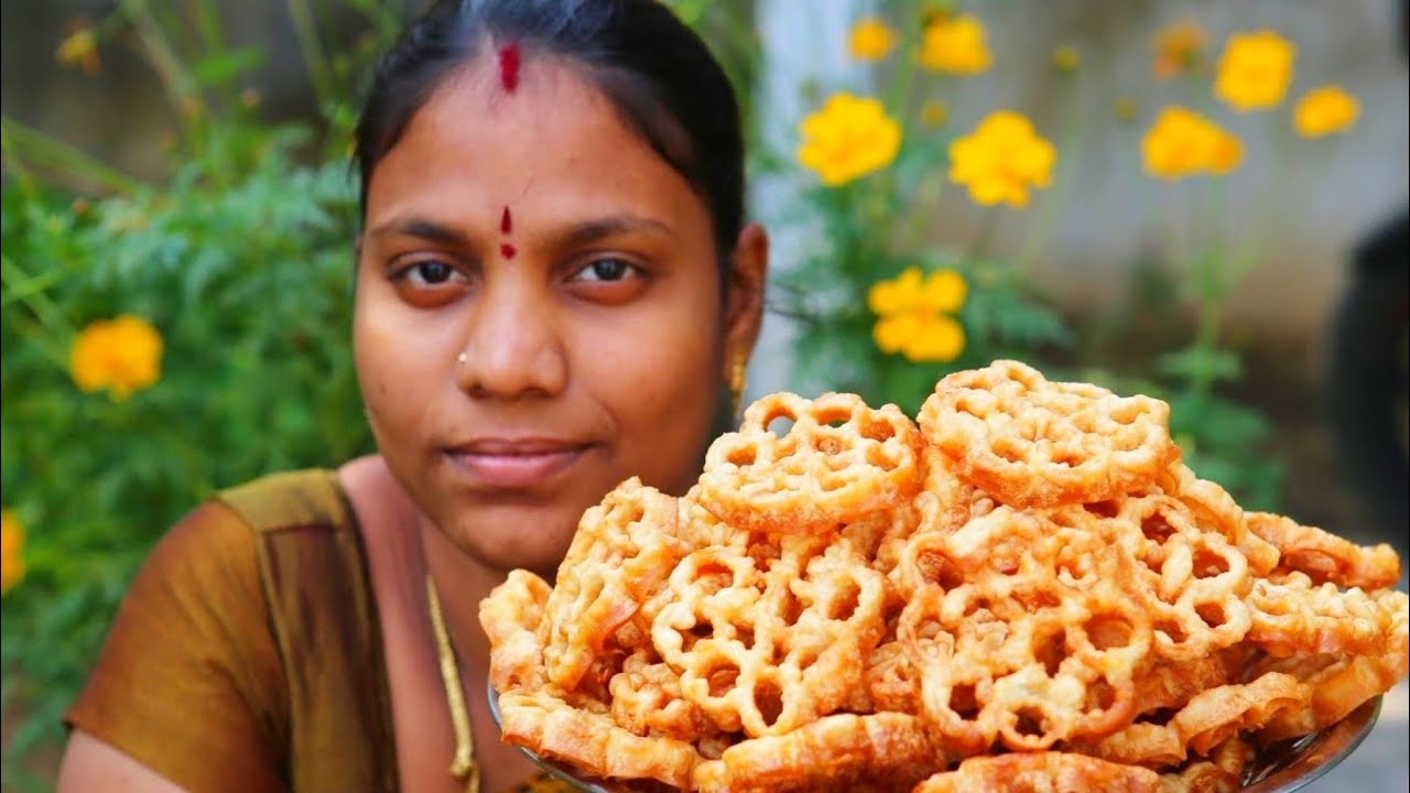 Rose Flower Recipe Sweet item Snacks How to Make Gulabi Puvvulu Recipe ...