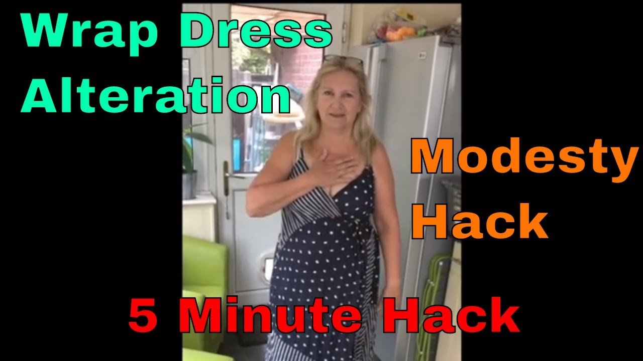 How to | 5 Minute Hack | Wrap Dress Modesty Hack | Wrap Dress ...