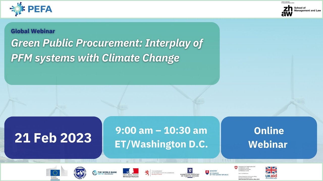 Global Webinar on Green Public Procurement : Interplay of PFM systems ...