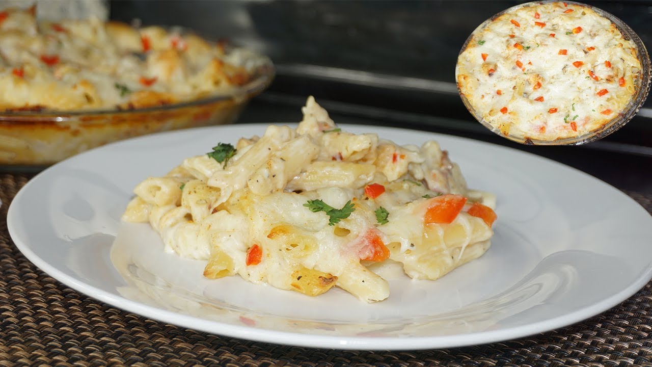 White Sauce Pasta |EASY Creamy Baked Pasta| Island Vibe Cooking - YouTube