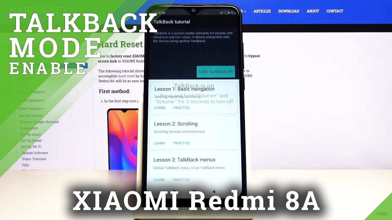 How to Turn On TalkBack Feature in Xiaomi Redmi 8A - Enable TalkBack ...