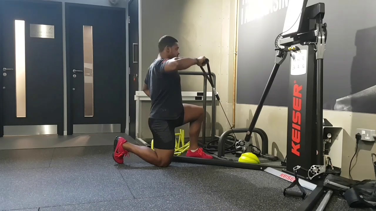 Kneeling Single Arm Cable External Rotation - YouTube