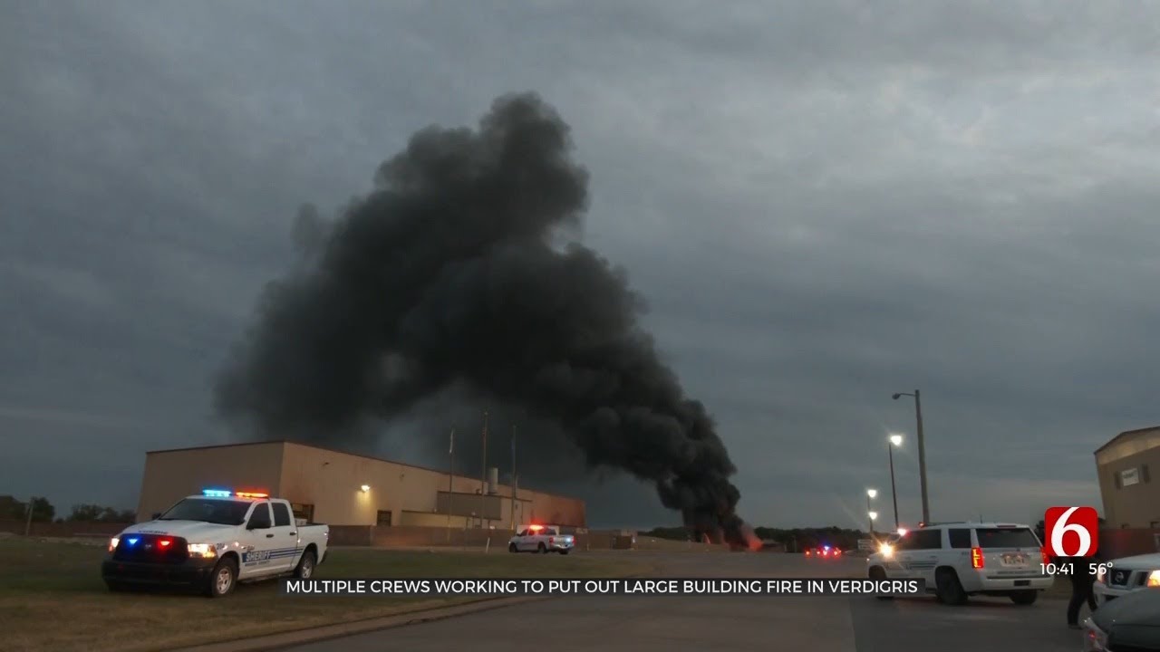 Multiple Fire Crews Contain Large Chemical Fire In Verdigris - YouTube