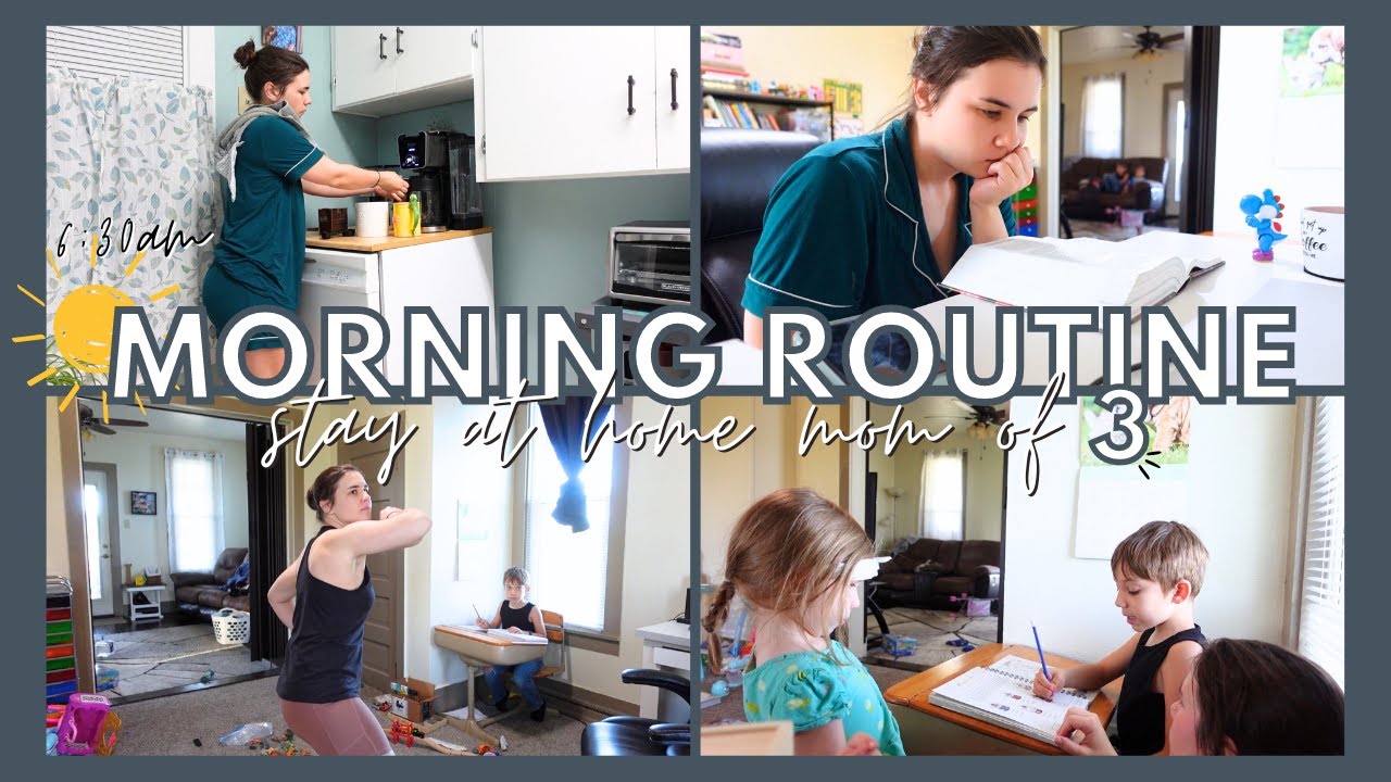 EARLY MORNING ROUTINE ☕️ stay at home mom of 3 - YouTube