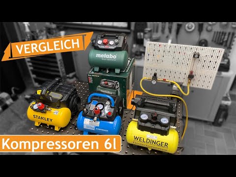 Stanley, WELDINGER, Güde, Metabo: wo liegen die Unterschiede? | 6l Kompaktkompressoren im Vergleich