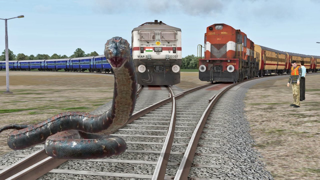 Giant Snake VS Trains - Stops The Train | BeamNG.Drive - YouTube