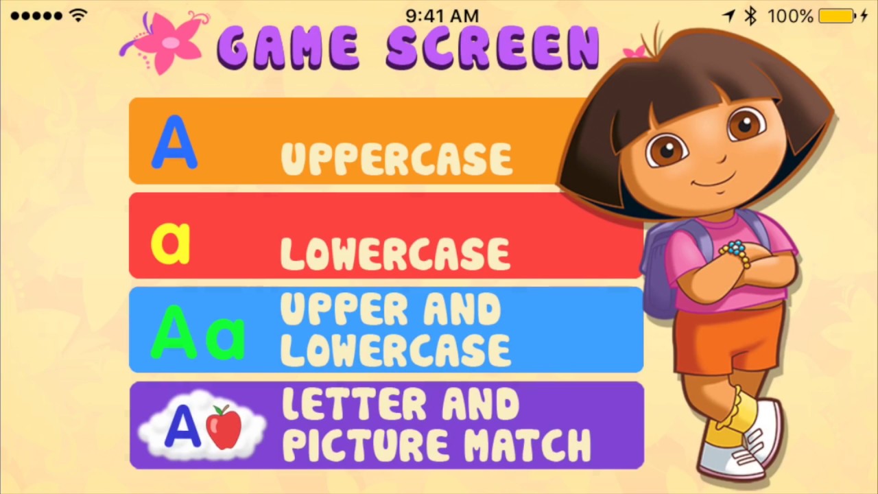 Dora ABC | Kids Learning Letters Video Game Part 1 - YouTube