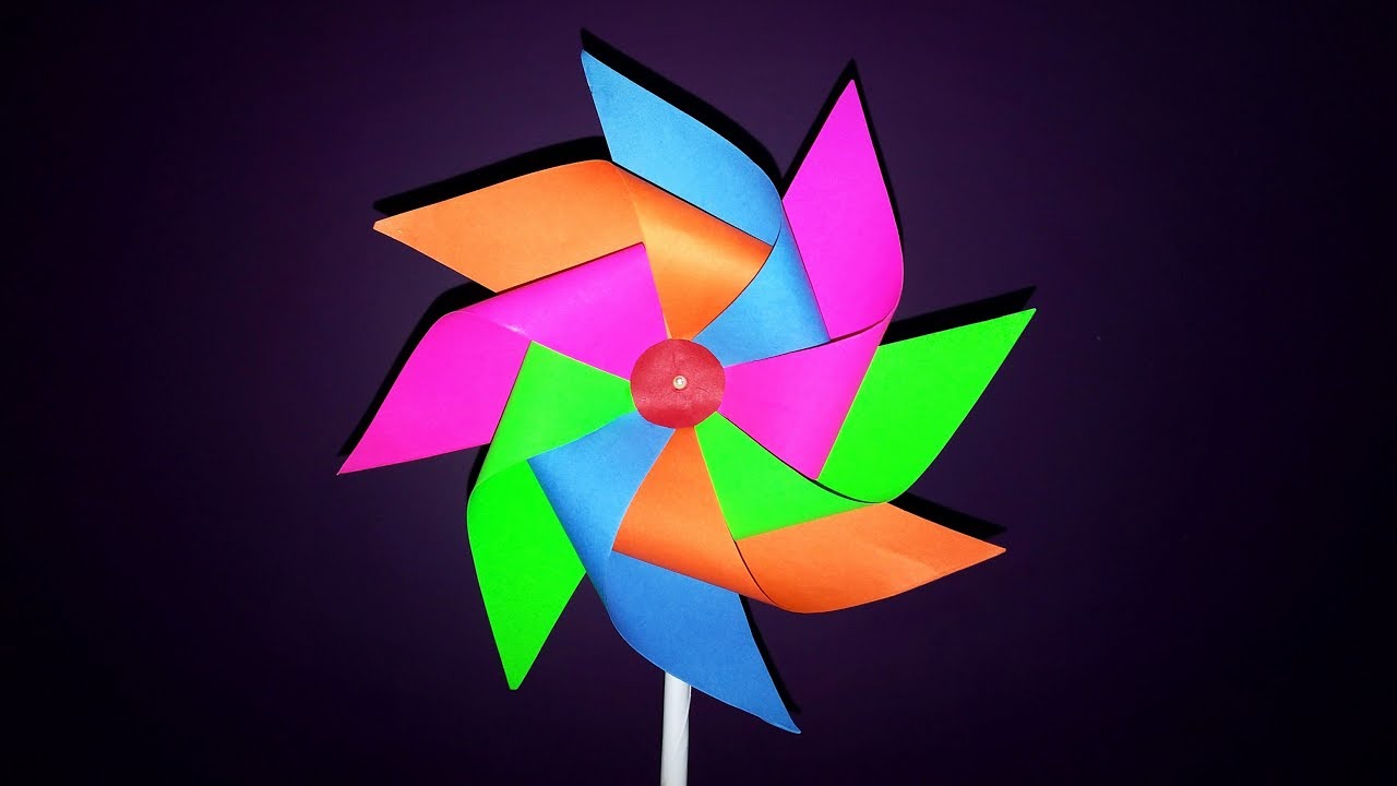 How To Make Paper Windmill || Paper Pinwheel || DIY - YouTube