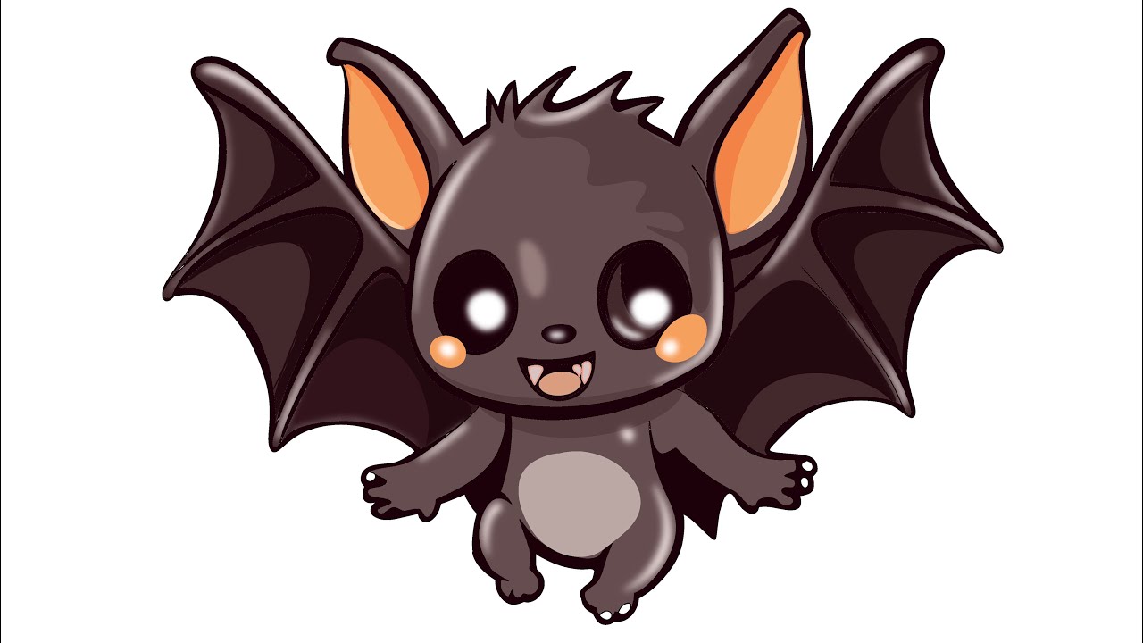 Easy Drawing of Cute Bat || Easy cartoon Drawing || Step by step ...