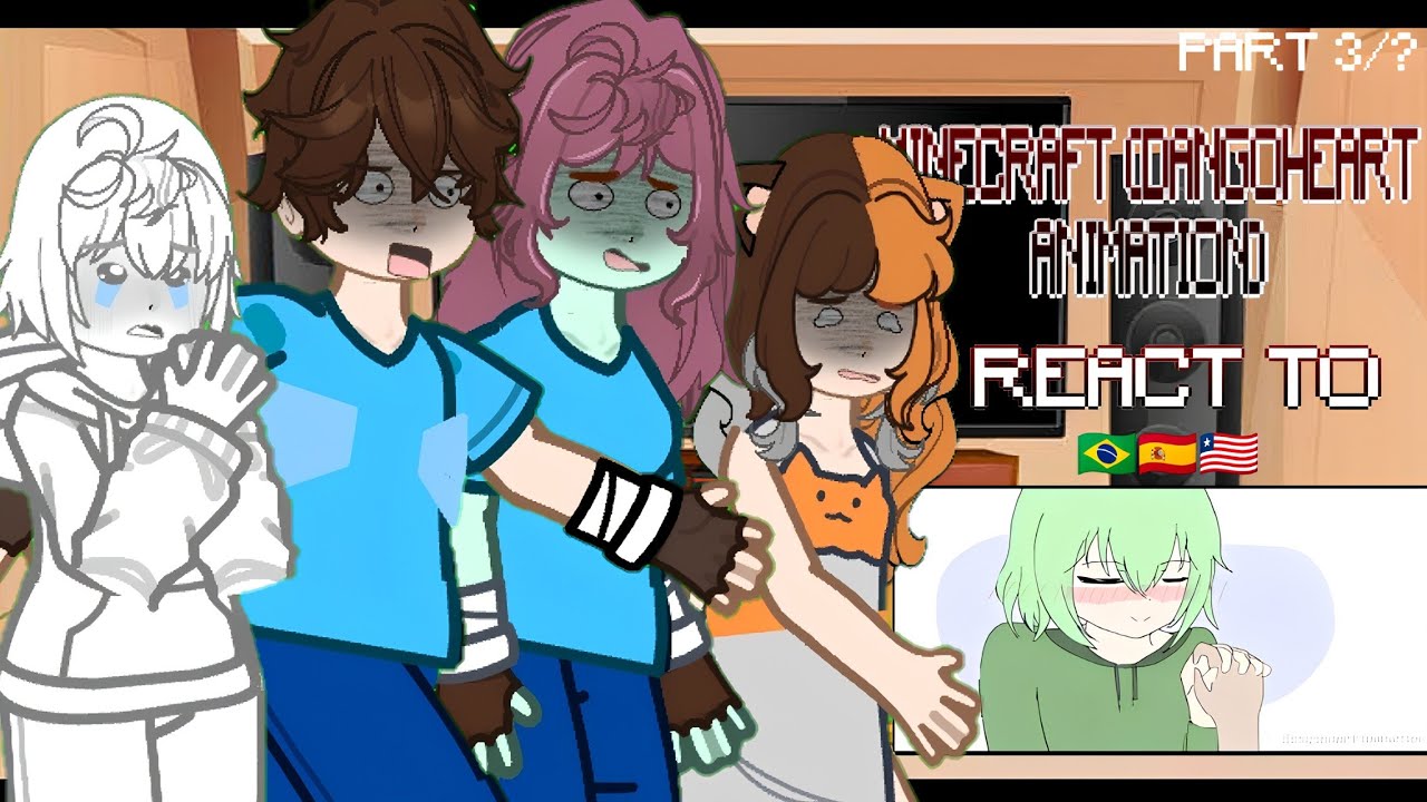 🇧🇷🇪🇦🇱🇷 Minecraft (Dangoheart Animation) React Creeper's handholding | a ...