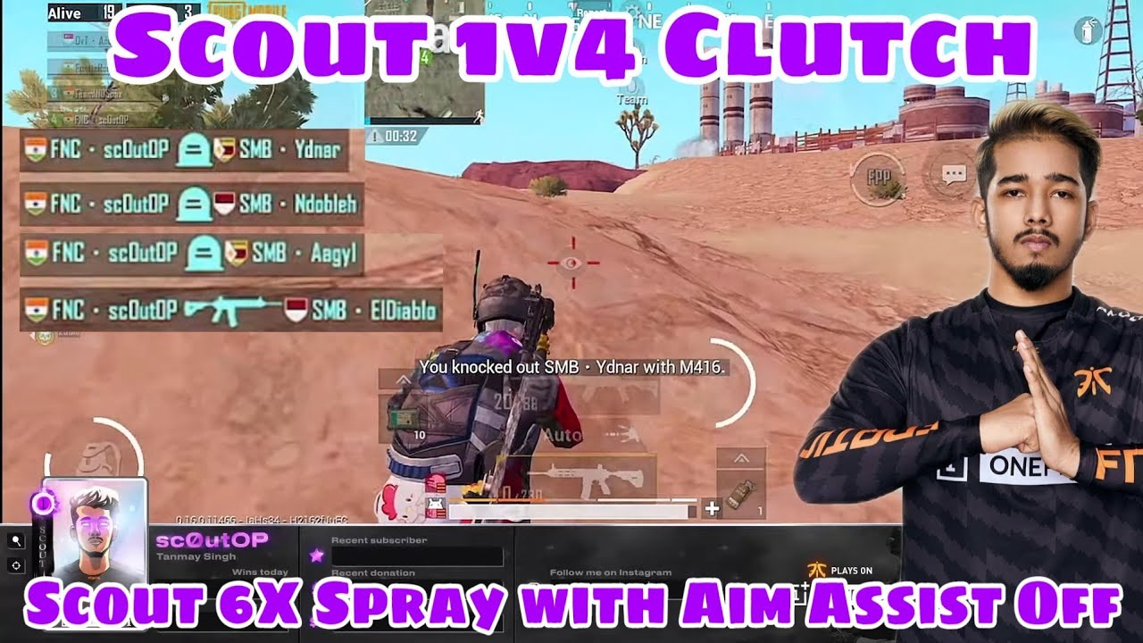 Scout 1v4 Clutch | Scout 6X Spray with Aim Assist Off - YouTube