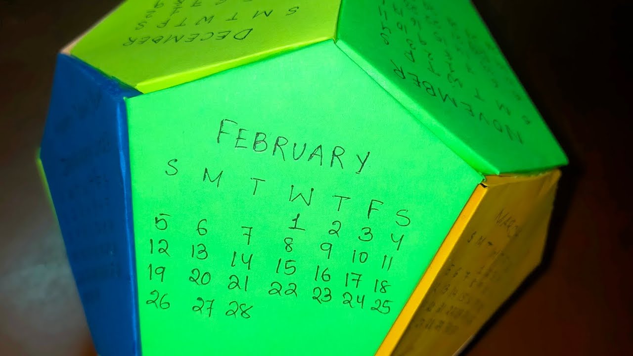 pentagonal calendar 📆🗓️ #utube #utubevideo #craft #like #hobby # ...