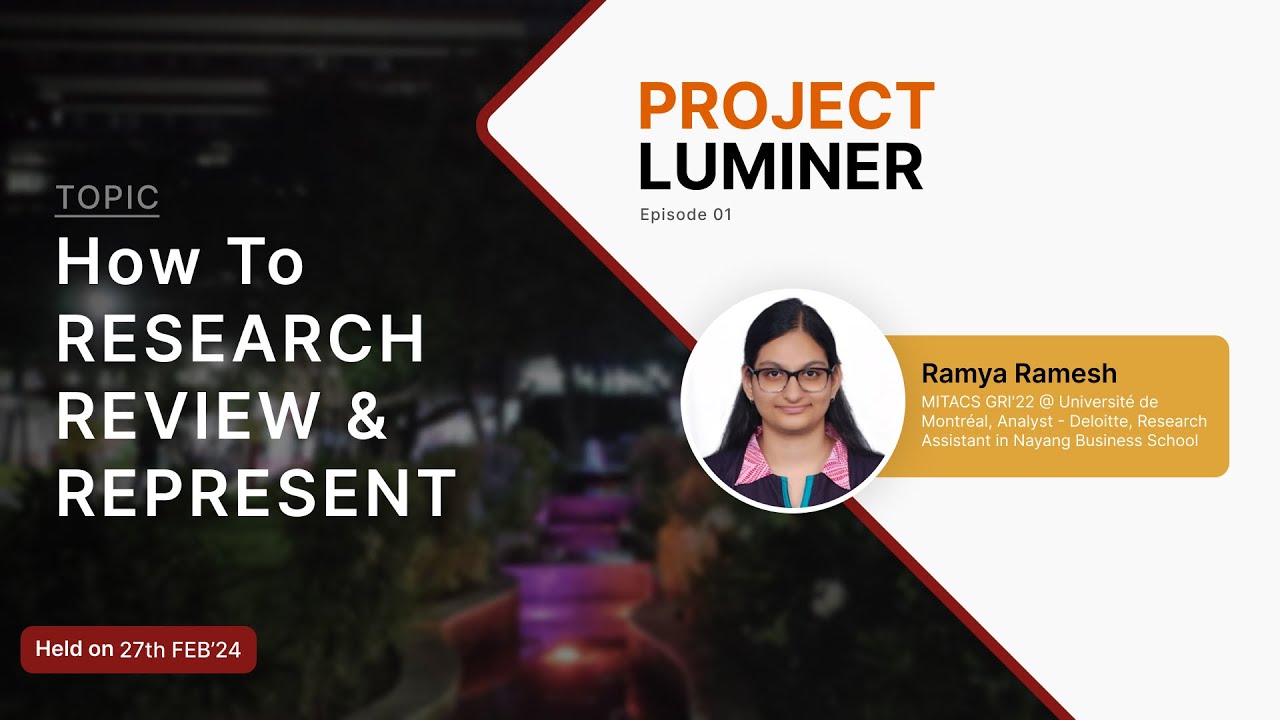 Open House Session on Project Luminer and RRR Essentials - YouTube