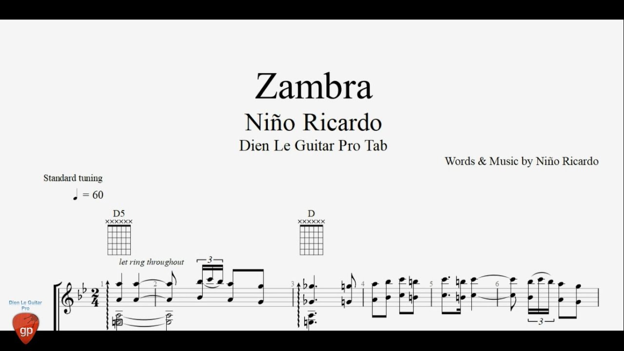 Nino Ricardo - Zambra - Flamenco Guitar Lesson Tabs - YouTube