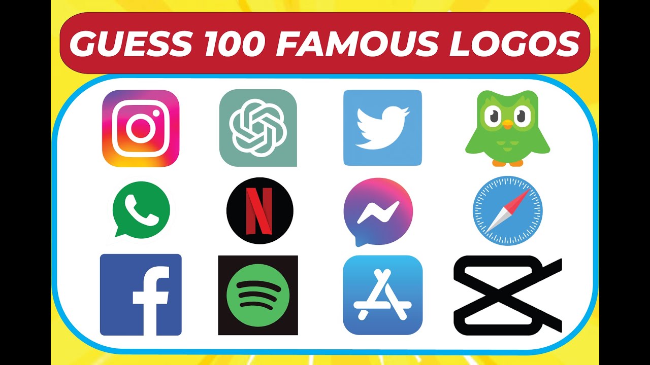 Guess 100 App Logos in 3 seconds | Famous App Logos - YouTube