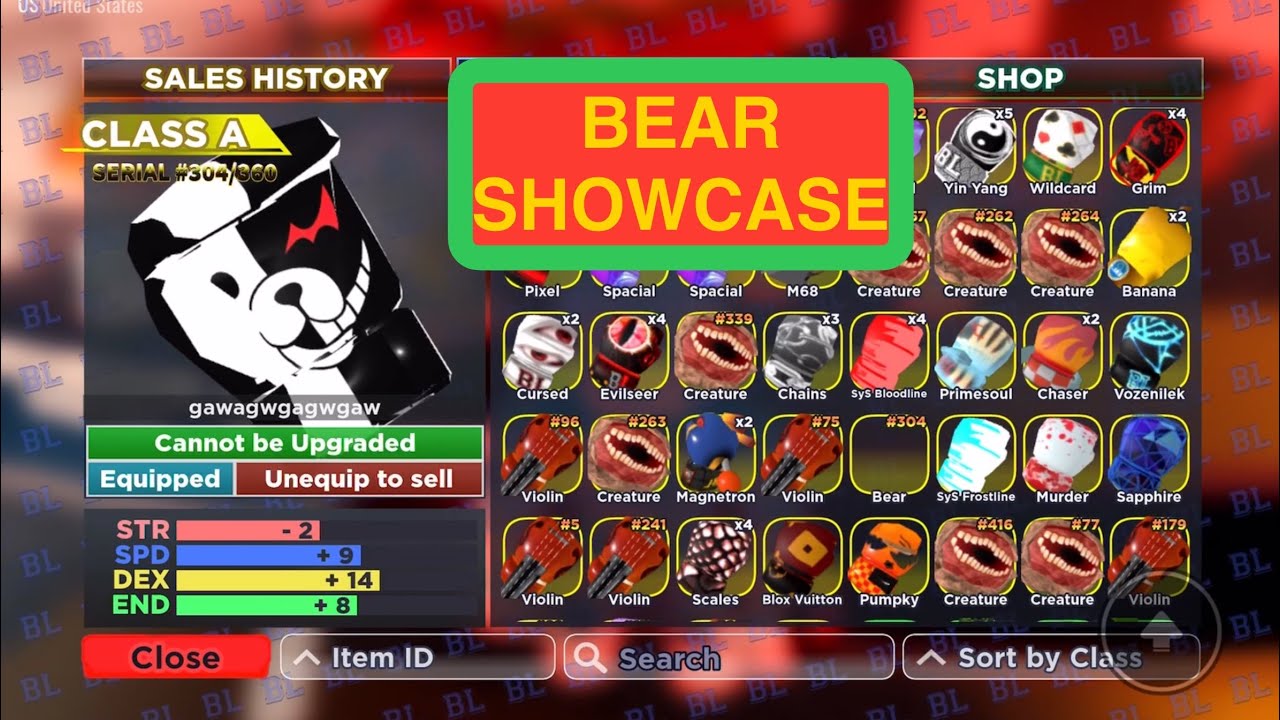 Bear glove showcase (Boxing League)#trending #roblox - YouTube
