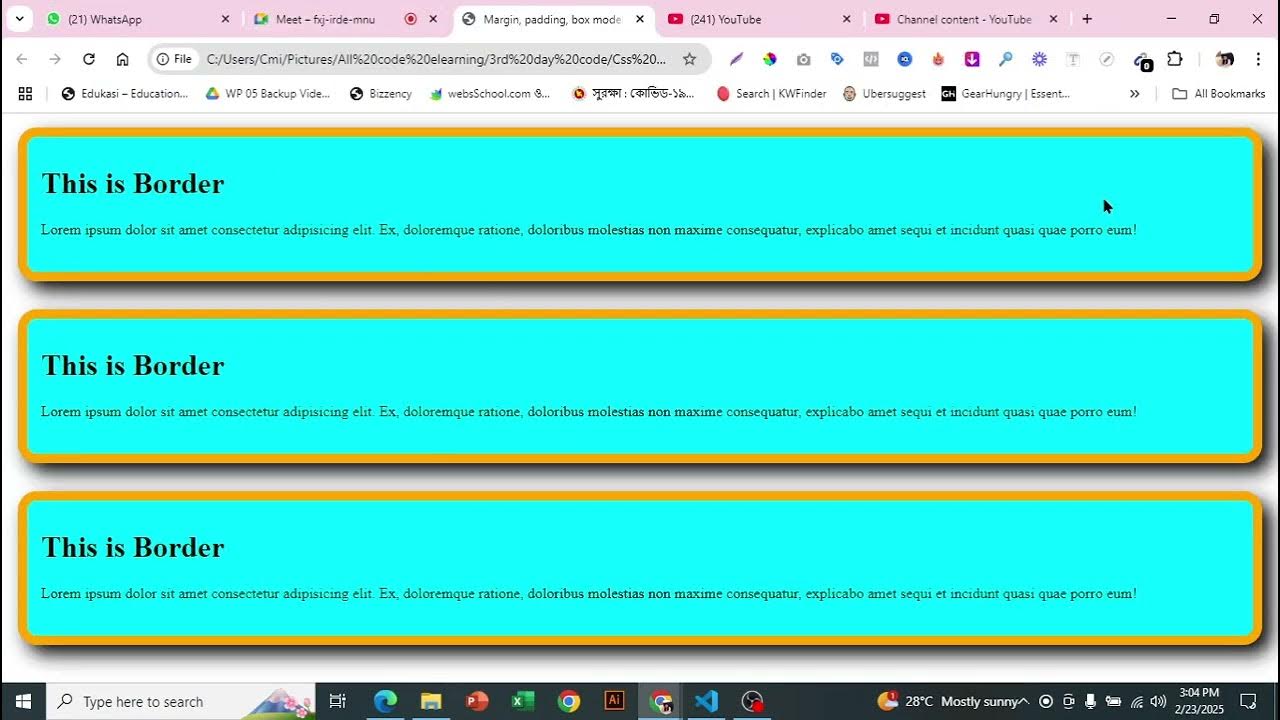 Css box model, shadow ,height, width padding, margin - YouTube