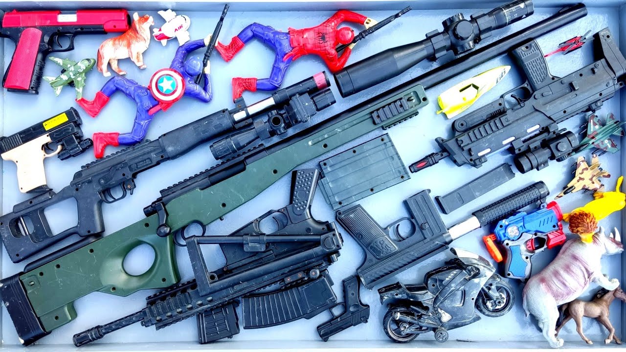 Review!! Mainan Tembak Tembakan Awm Sniper, Revolver, Nerf Gun, Black ...