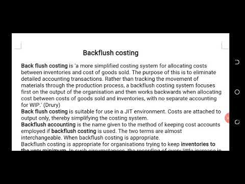MAT- Backflush cost,ABM and Environmental accounting. - YouTube