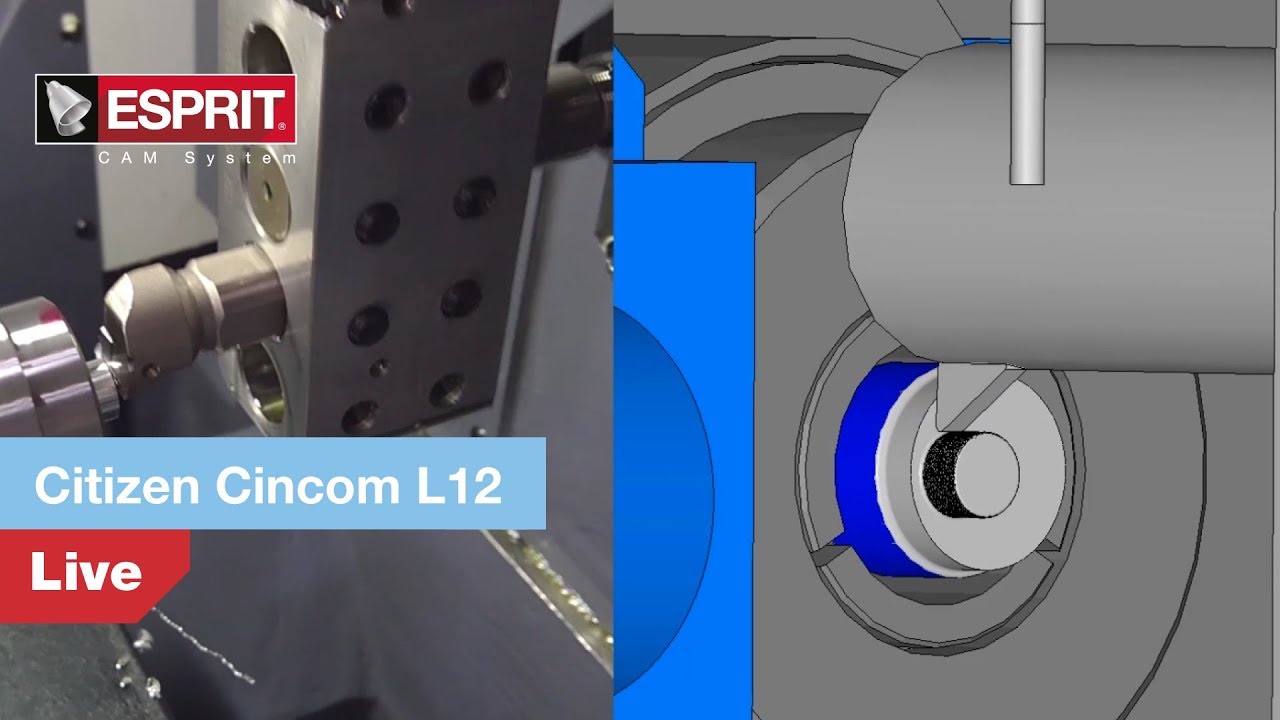 ESPRIT CAM sur machine Citizen L12 - YouTube