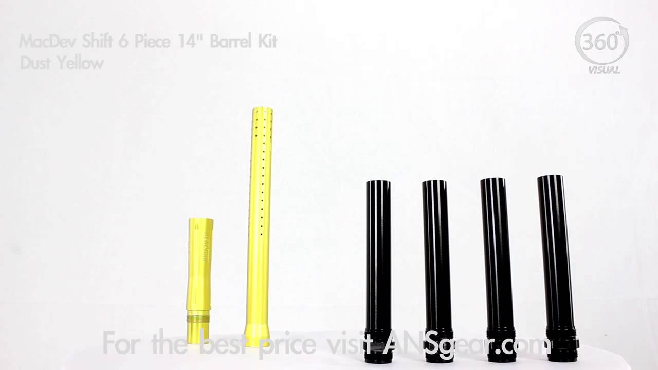 MacDev Shift 6 Piece 14" Barrel Kit - Dust Yellow - Visual 360 - YouTube