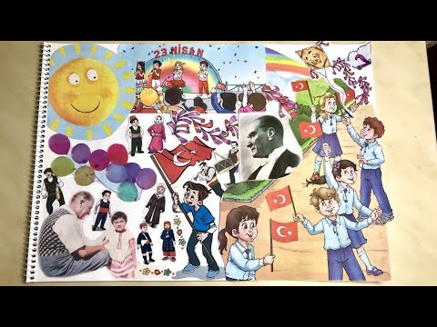 “23 Nisan Kolaj Çalışması” Görsel Sanatlar Dersi Etkinlikleri HOW TO COLLAGE ?23 Nisan Resmi 🎨 ✂️