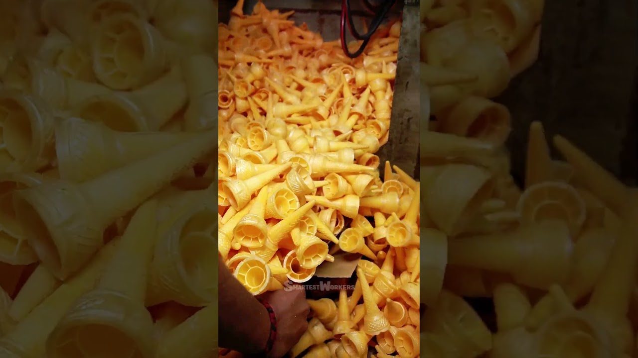 A Satisfying Look at a Small Ice Cream Cone Factory