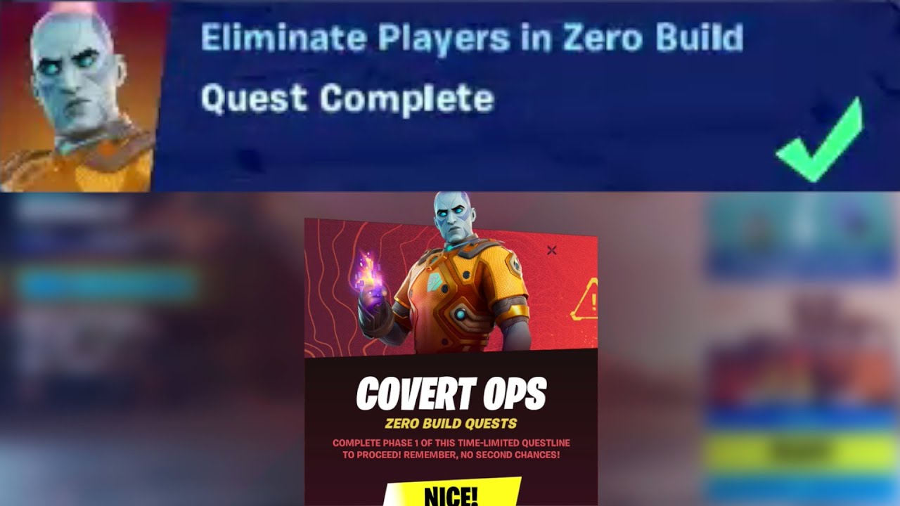Eliminate Players in Zero Build (Covert Ops) - Fortnite - YouTube