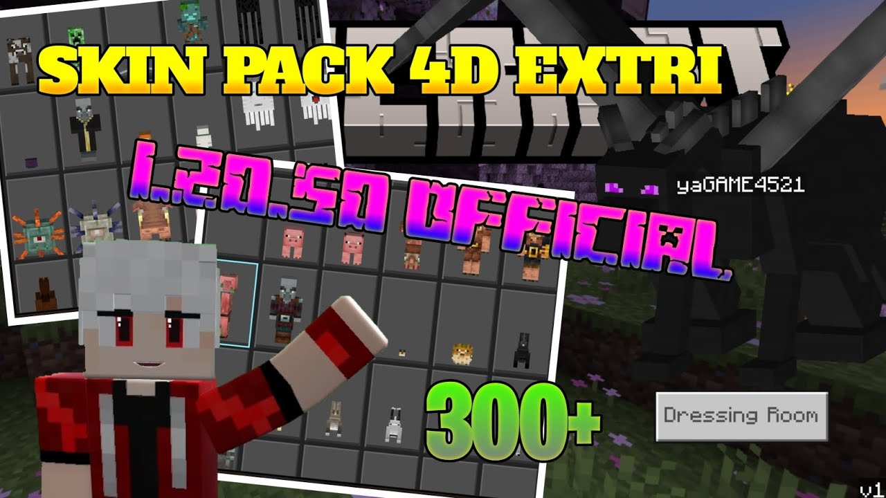 Skin Pack 4D EXTRA RINGAN Minecraft 1.20.50|MCPE|LOGIN XBOX|JOIN SERVER ...