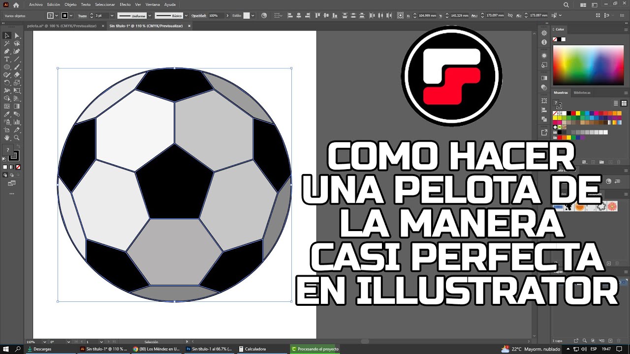 Como hacer una pelota de la manera casi perfecta en Illustrator. - YouTube