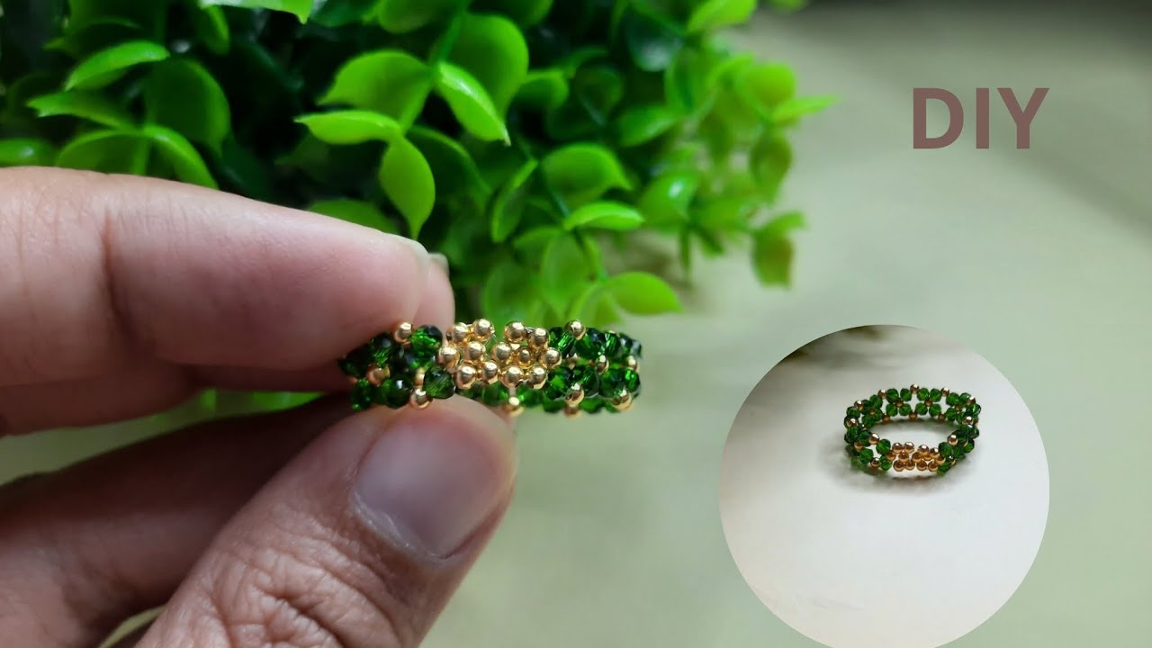 beading jewelery//beading ring//how to make beaded ring//simple and easy ring (@zarabeadschannel ...